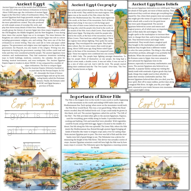 Ancient Egypt Unit Study, Ancient Egypt Activities, Montessori History ...