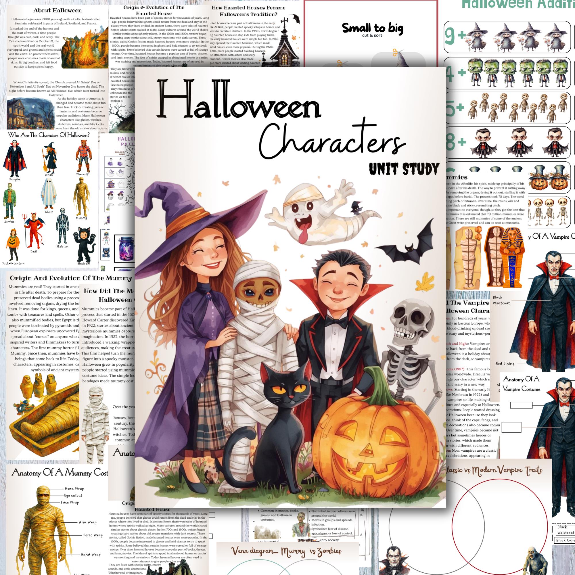 Halloween Characters Unit Study, Halloween Lesson Plans, Halloween ...
