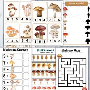MUSHROOMS UNIT STUDY, Fungi Unit Study, Mushroom Printable, Autumn ...