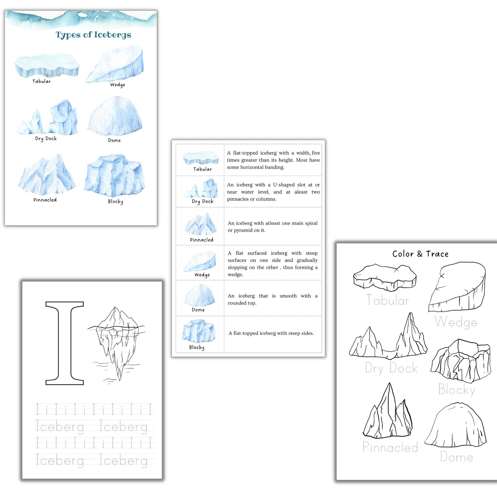 Iceberg Mini Unit, Winter Printable Activity, Antarctica Activity ...