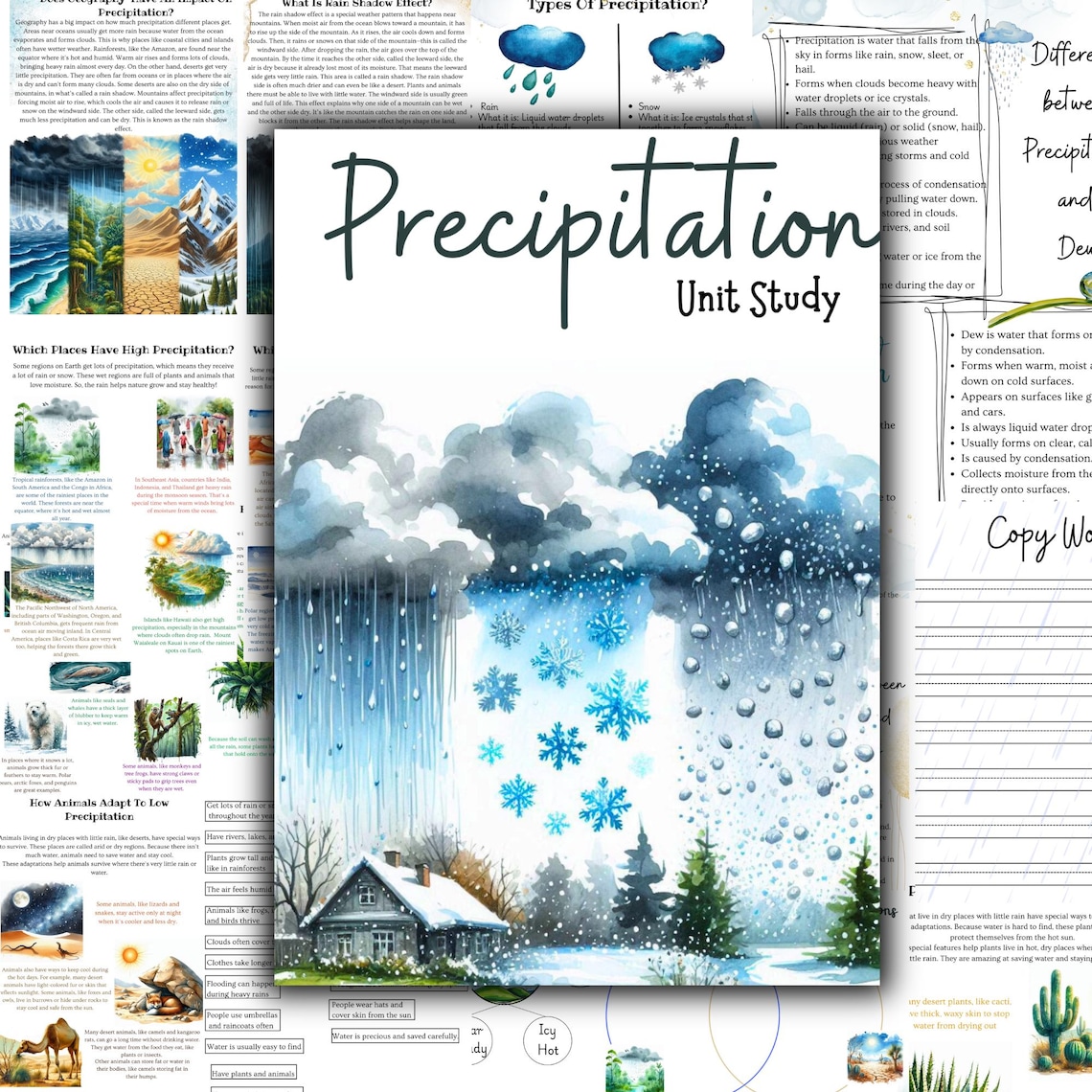 Weather Bundle, Weather Elements, Clouds Unit, Rainbow Unit ...
