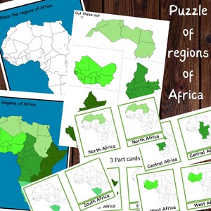 Africa Unit Study Printable, Africa Puzzle, Africa 3 Part Cards ...