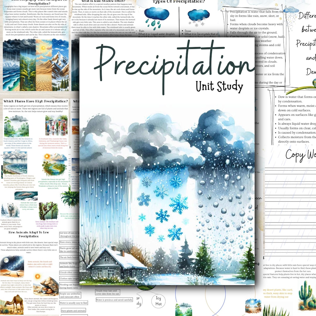 Precipitation Unit Study, Water Cycle, Weather Unit, Nature Study ...