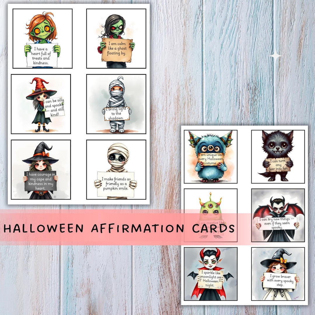 Halloween Affirmation Cards - Etsy