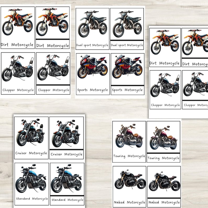 Motorcycle Types, Vehicles Unit, Vehicles Printables, Motorcycle Flash ...