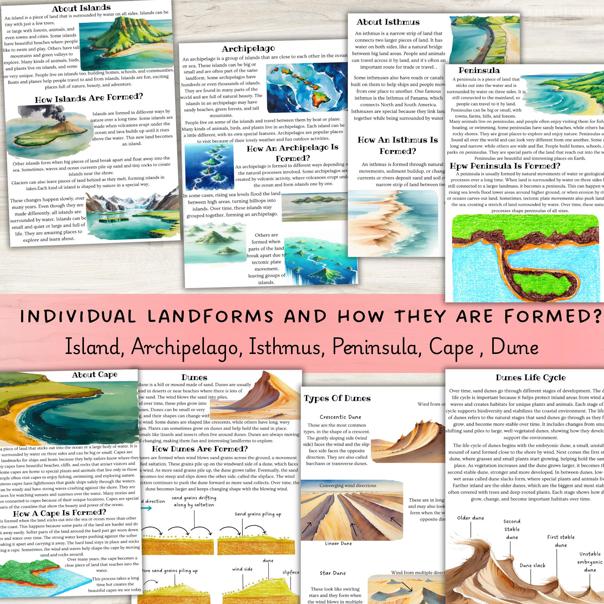 Landforms Unit Study, Geography Unit, Geography Homeschool, Landform ...
