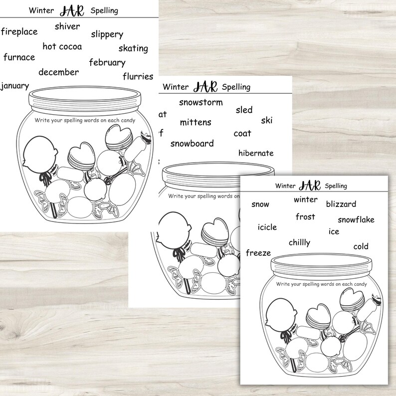 WINTER SPELLING BOOK, Winter Vocabulary, Winter Workbook, Winter ...