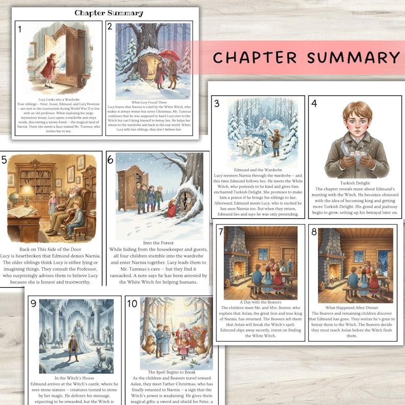 Narnia Novel Study, the Lion, the Witch and the Wardrobe Book Companion ...