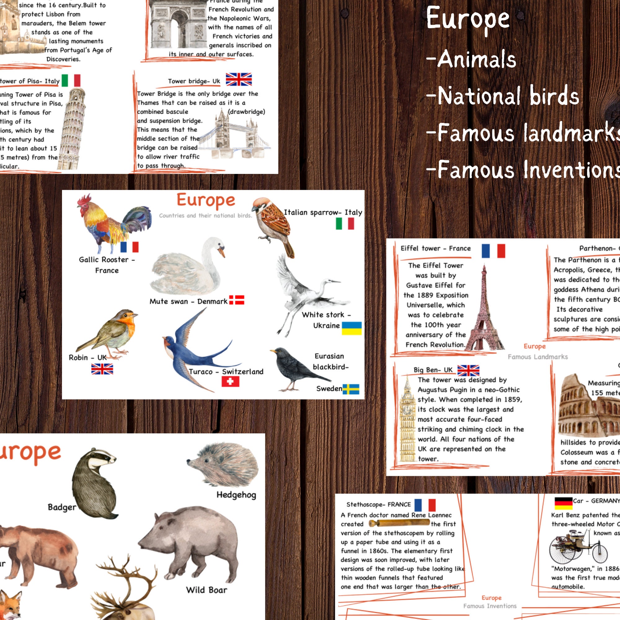 Continents Unit Printable Continents Landmarks Continents - Etsy