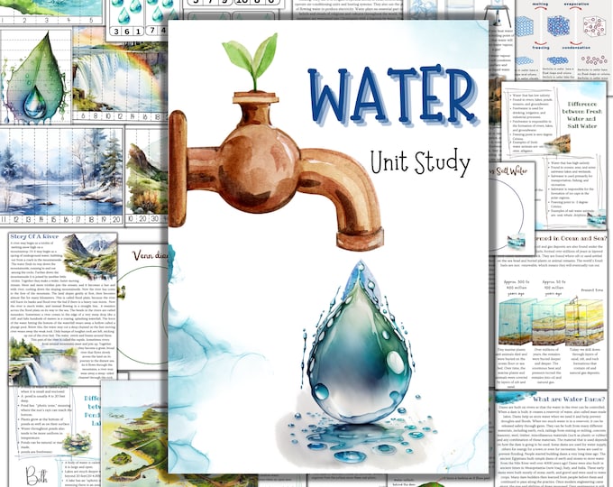 Bodies of Water Learning Kit: Flashcards & Matching Game (PDF Download ...