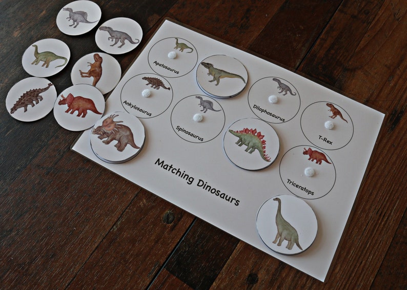 Dinosaurs Matching Printable, Dinosaurs Unit Study, Names of Dinosaurs ...