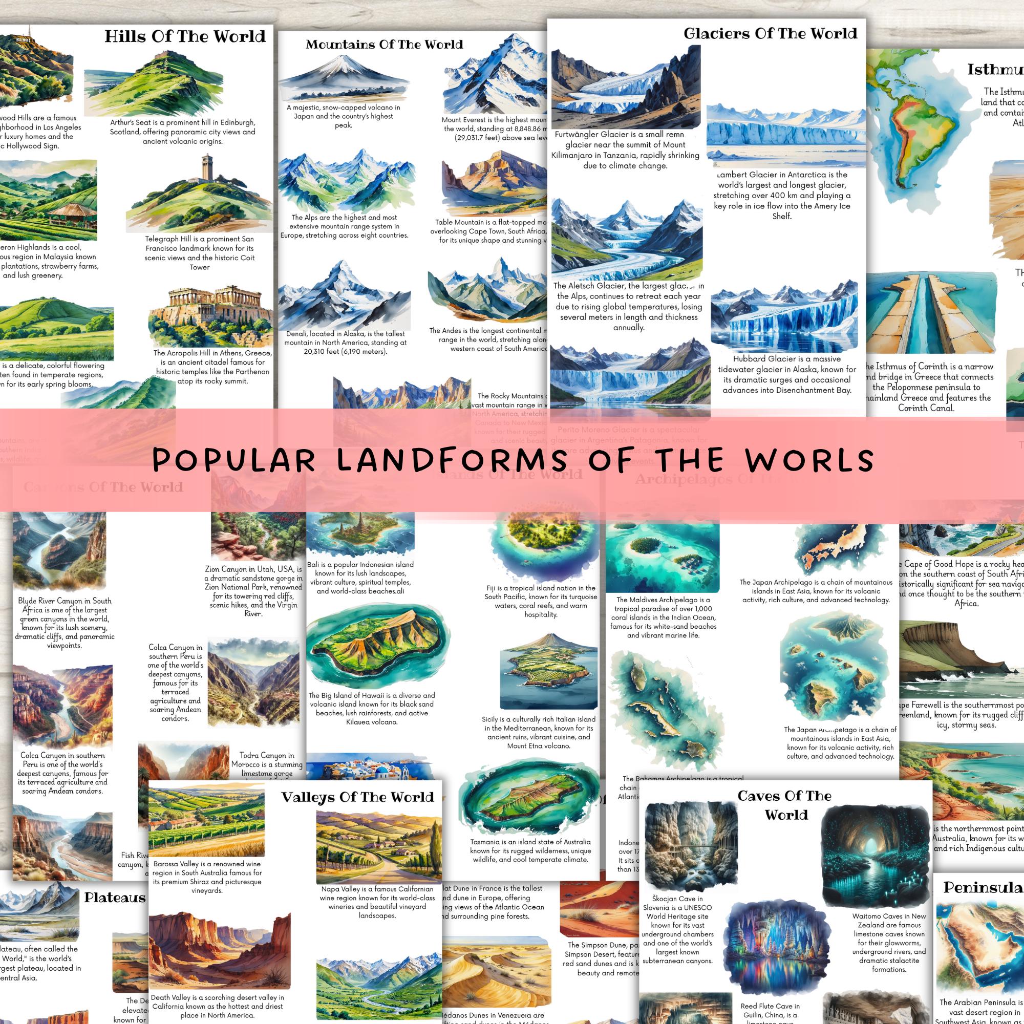 Landforms Unit Study, Geography Unit, Geography Homeschool, Landform ...