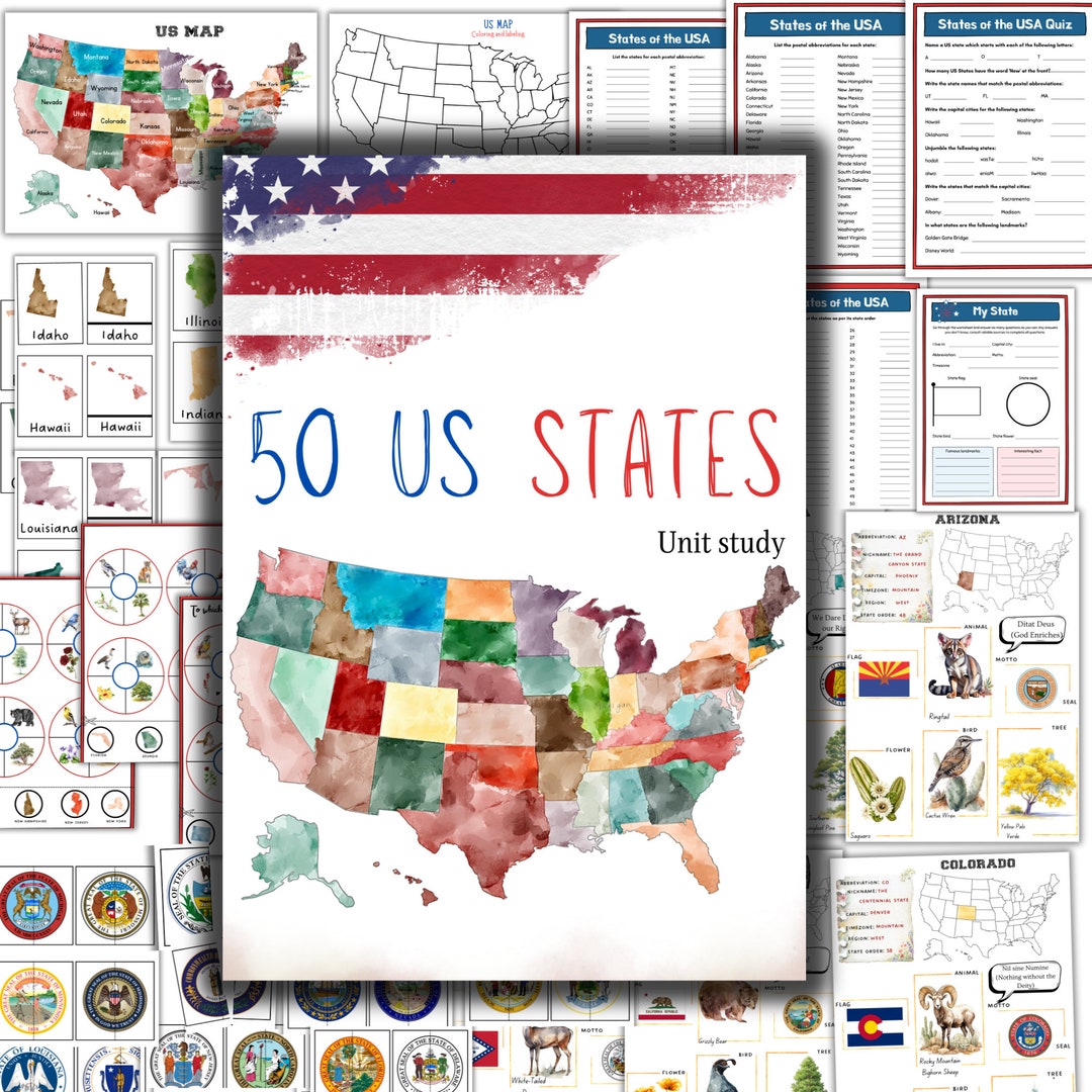 USA 50 States and State Capitals, Geography Lessons, 50 States of USA ...