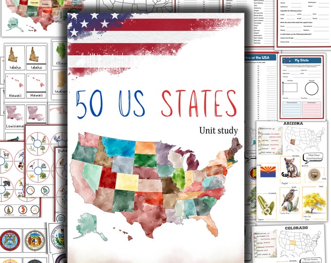50 States Learning Pack - Etsy