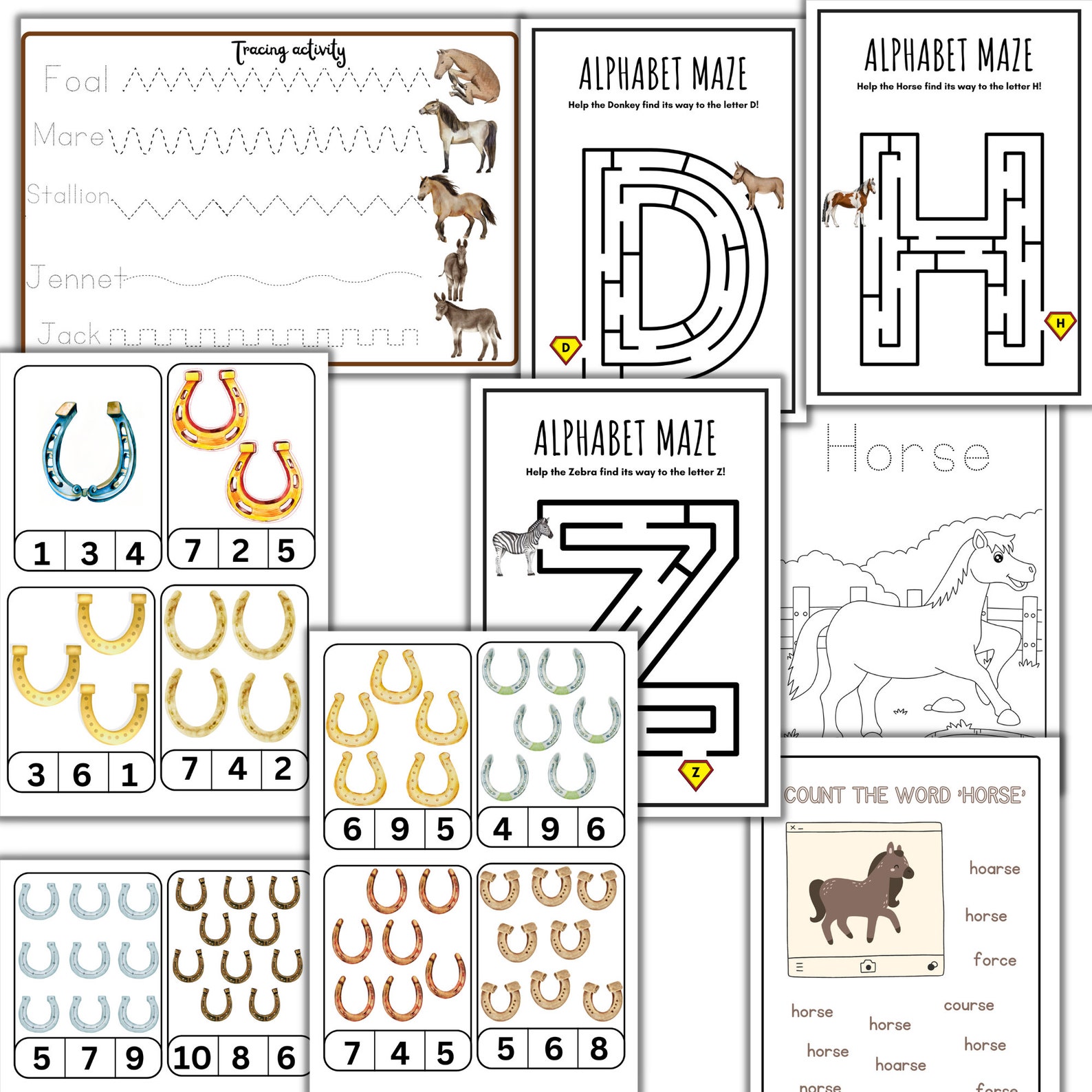 Horse Unit Study, Horse 3 Part Cards, Horse Activities, Horse Homeschool, Horse Anatomy, Horse ...