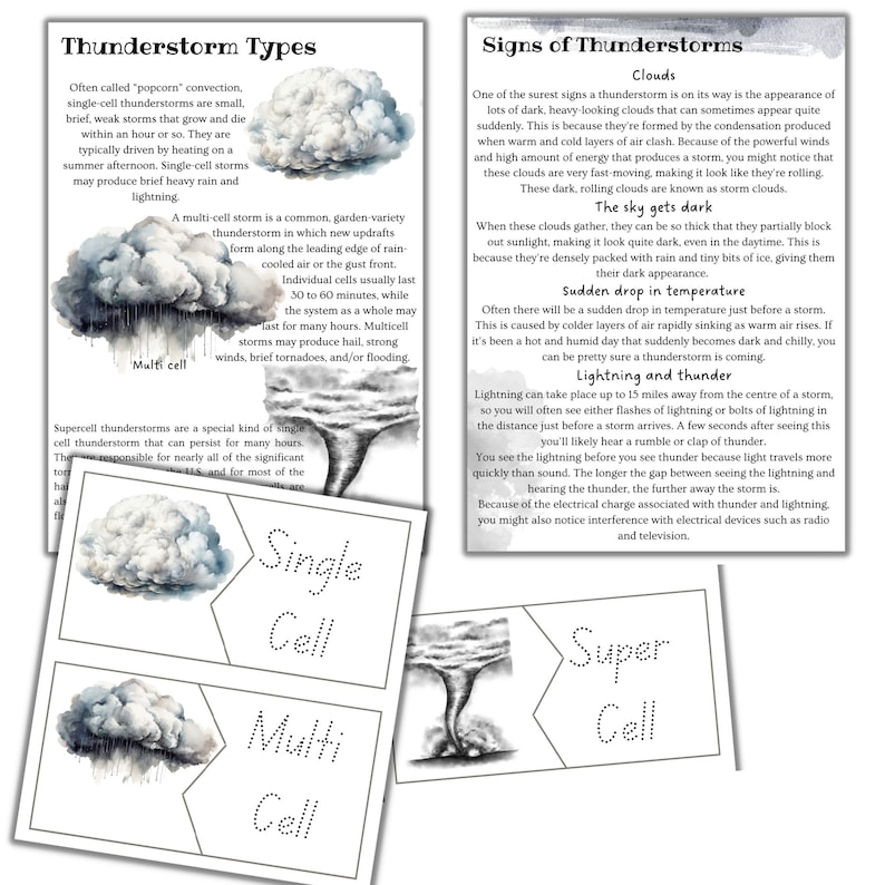 Storm Unit Study, Storm Activities, Tornado Unit, Thunderstorm ...