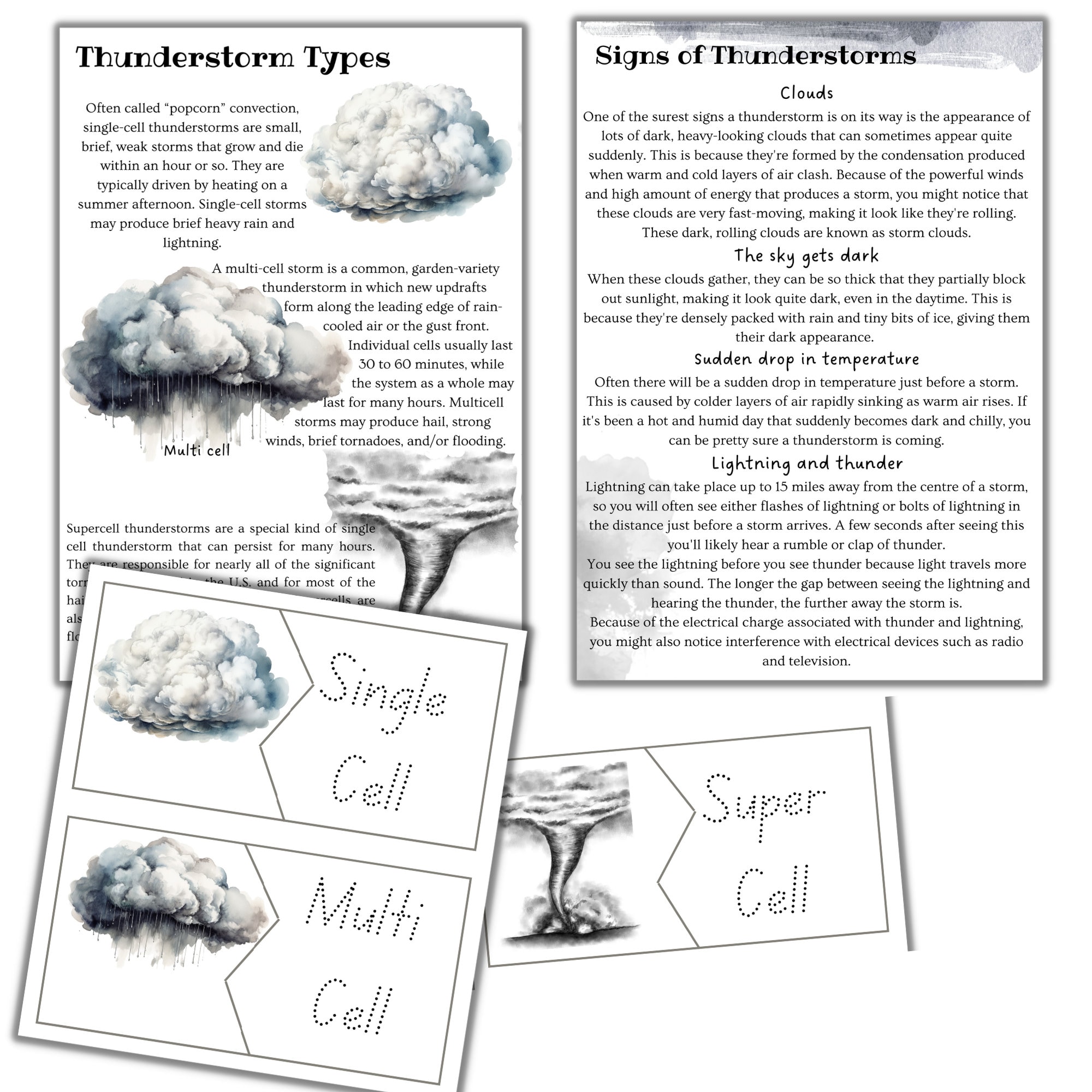 Storm Unit Study, Storm Activities, Tornado Unit, Thunderstorm ...