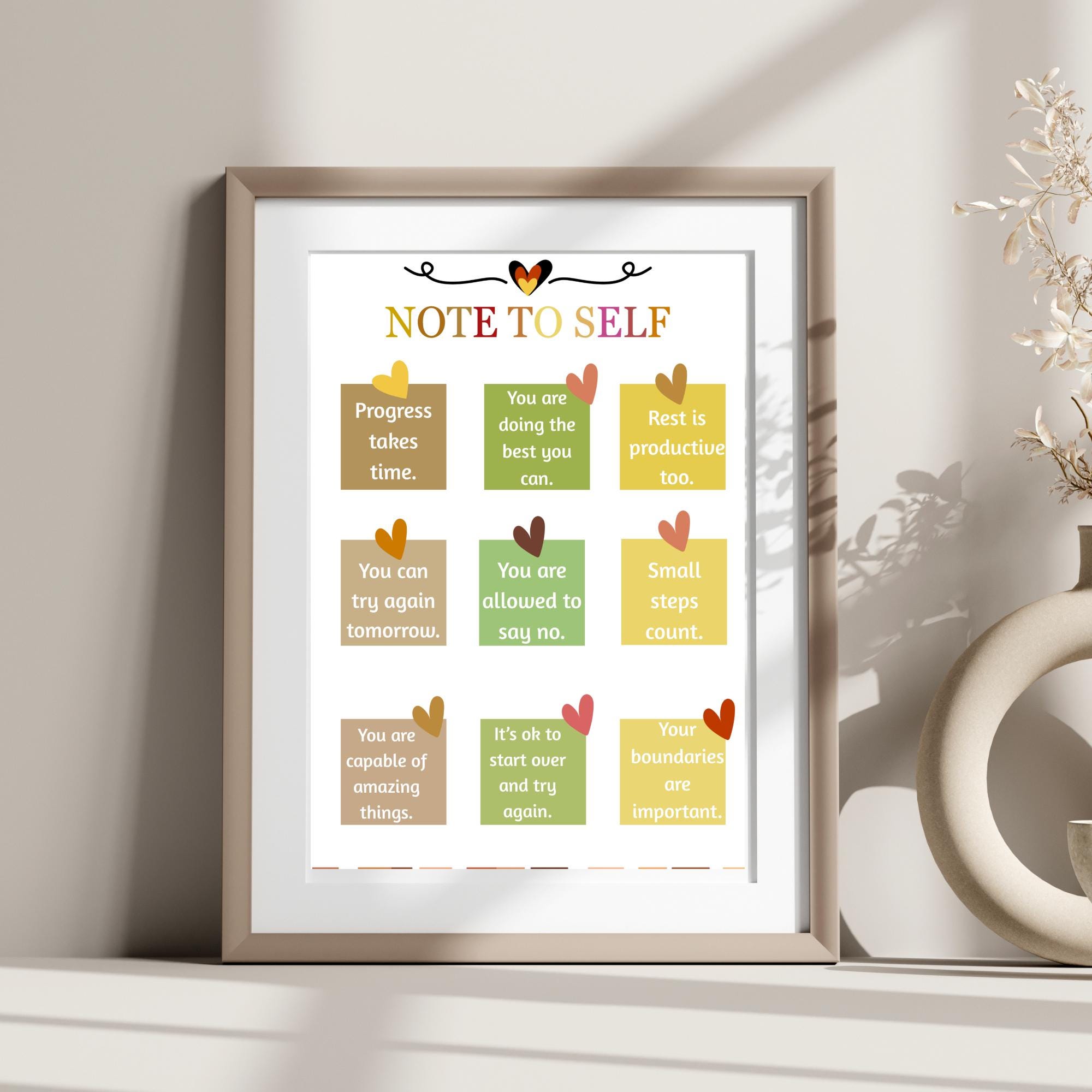 NOTE TO SELF Poster, Classroom Poster, Positive Self-talk Printable for ...