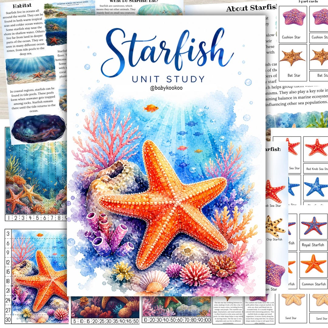STARFISH UNIT STUDY, Starfish Anatomy, Starfish Lifecycle, Under the ...