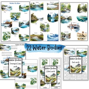 Water Unit Study, Water Bodies Printables, Water Bodies Montessori ...