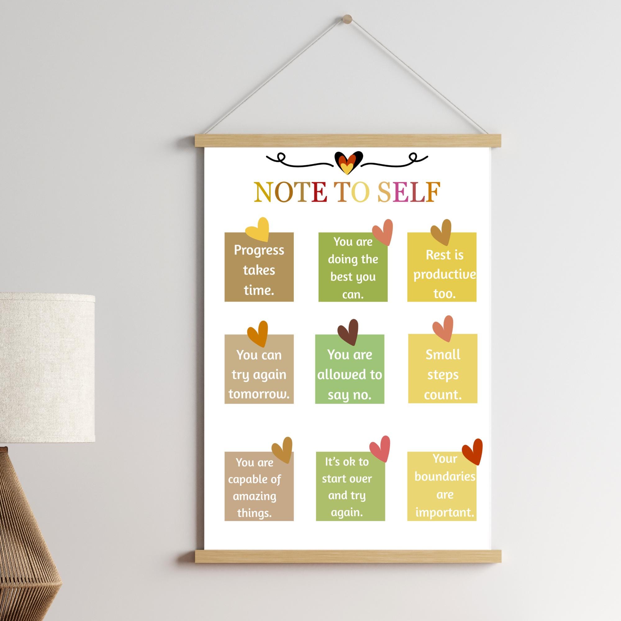 NOTE TO SELF Poster, Classroom Poster, Positive Self-talk Printable for ...