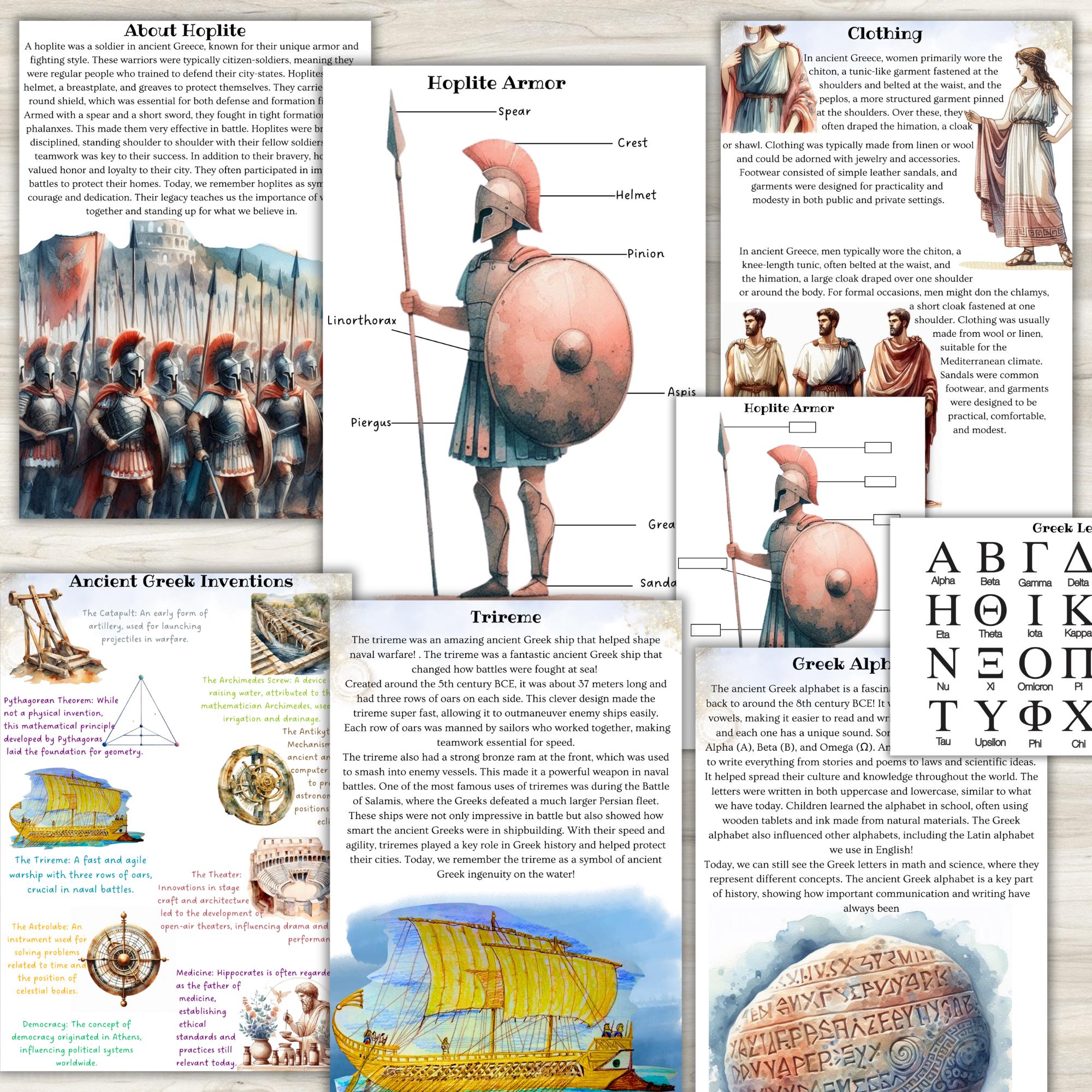 Ancient Greece Unit Study, History Unit, Greece Printables, Greece ...
