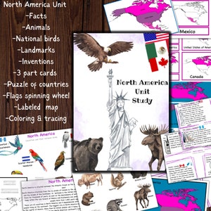 Continents Unit Study, World Map Printable Puzzle, Africa Unit, Flags ...
