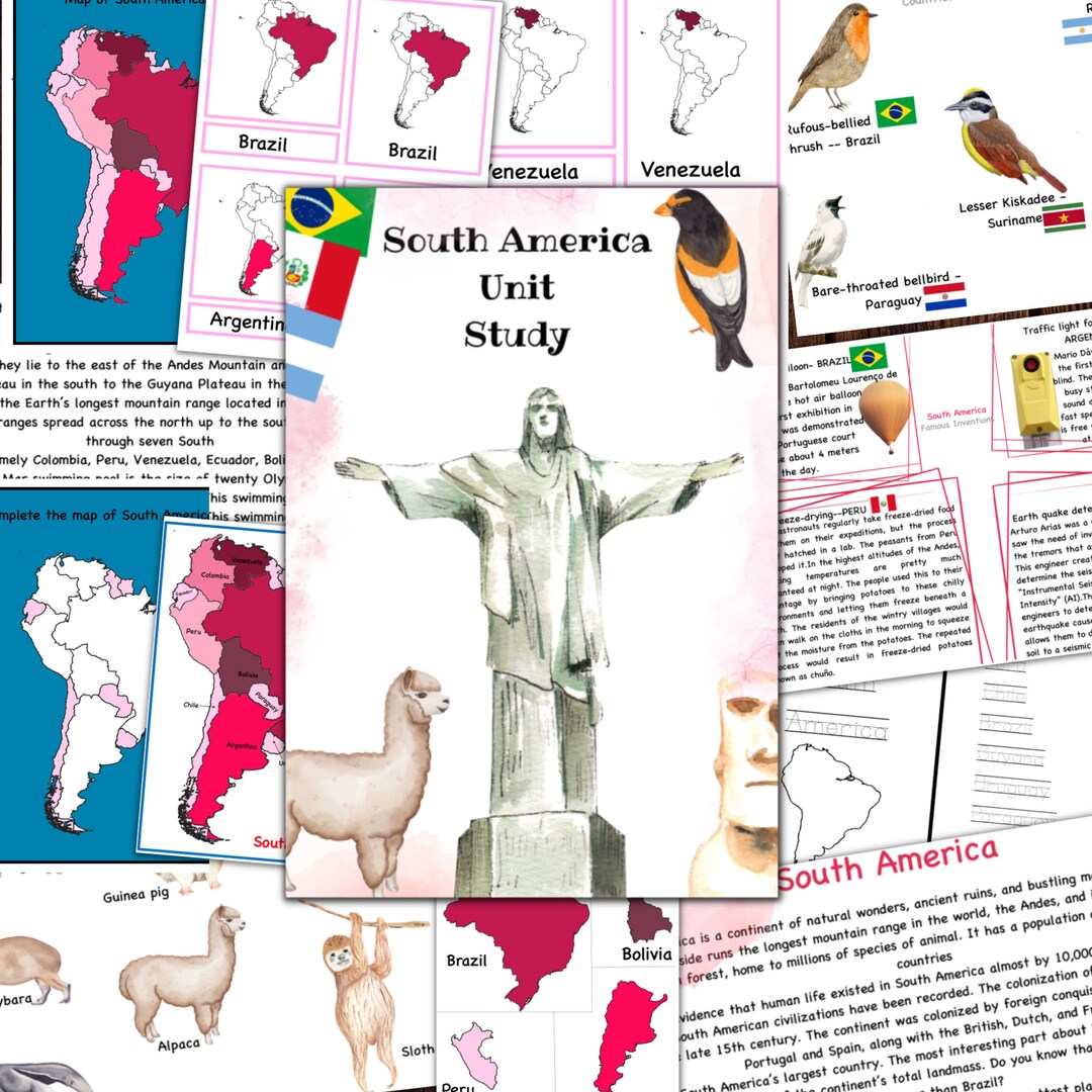 South America Unit Printable, North America Landmarks, South America ...