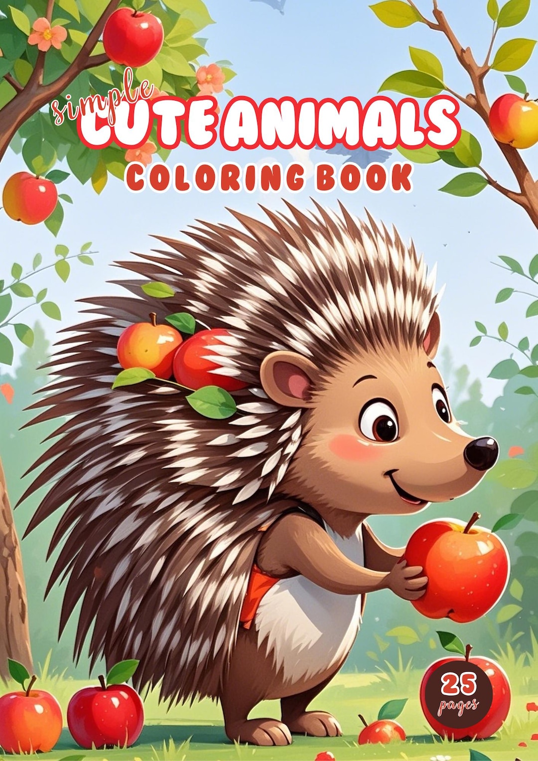 Simple Cute Animals Coloring Book - Etsy