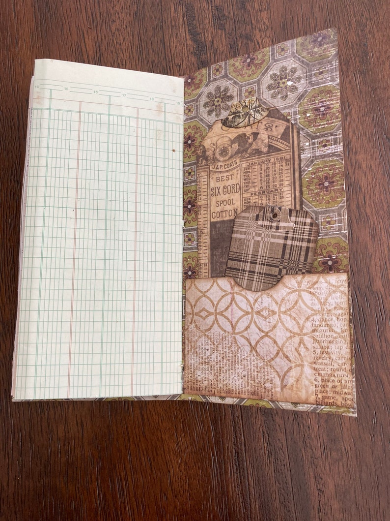 Junk Journal, Folio, Ephemera Holder, Vintage Prints, Handcrafted Journal, Document Holder, Tim ...