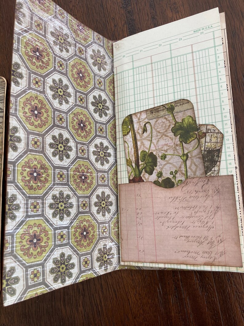 Junk Journal, Folio, Ephemera Holder, Vintage Prints, Handcrafted Journal, Document Holder, Tim ...