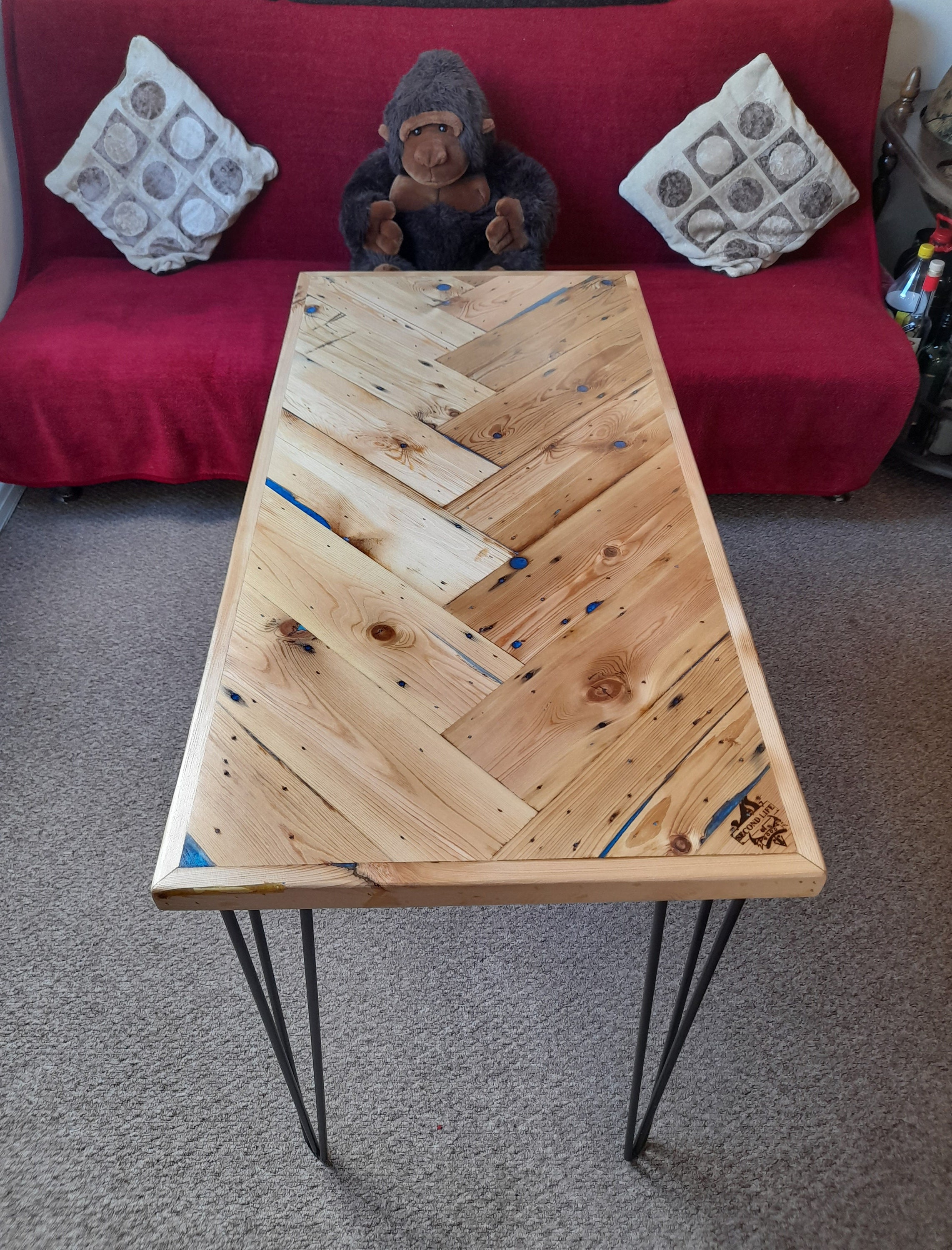 Unique Model-herringbone Joinery Industrial Style Epoxy - Etsy