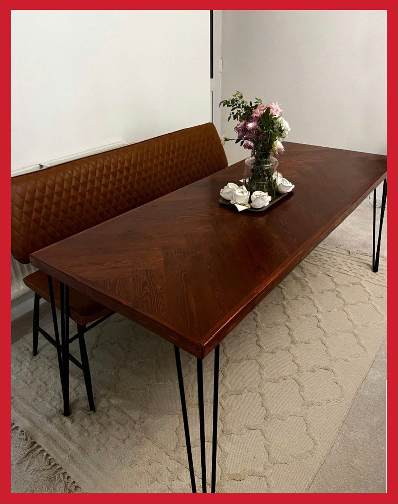 Rustic-herringbone Joinery Industrial Style: Dining Table - Etsy UK