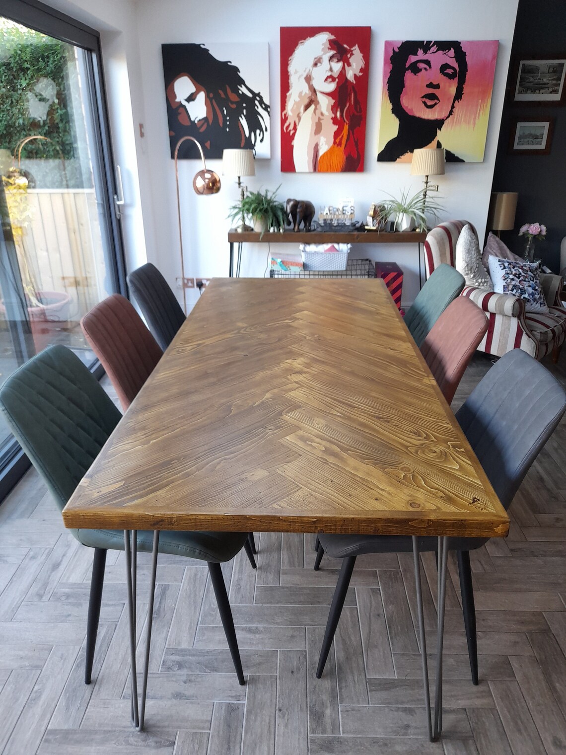Rustic-herringbone Joinery Industrial Style: Dining Table - Etsy UK