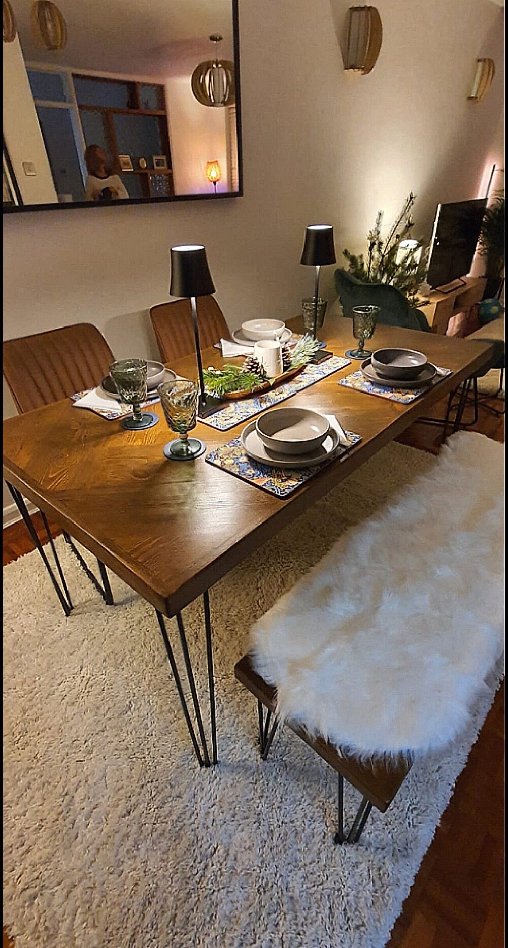 Rustic-herringbone Joinery Industrial Style: Dining Table - Etsy UK