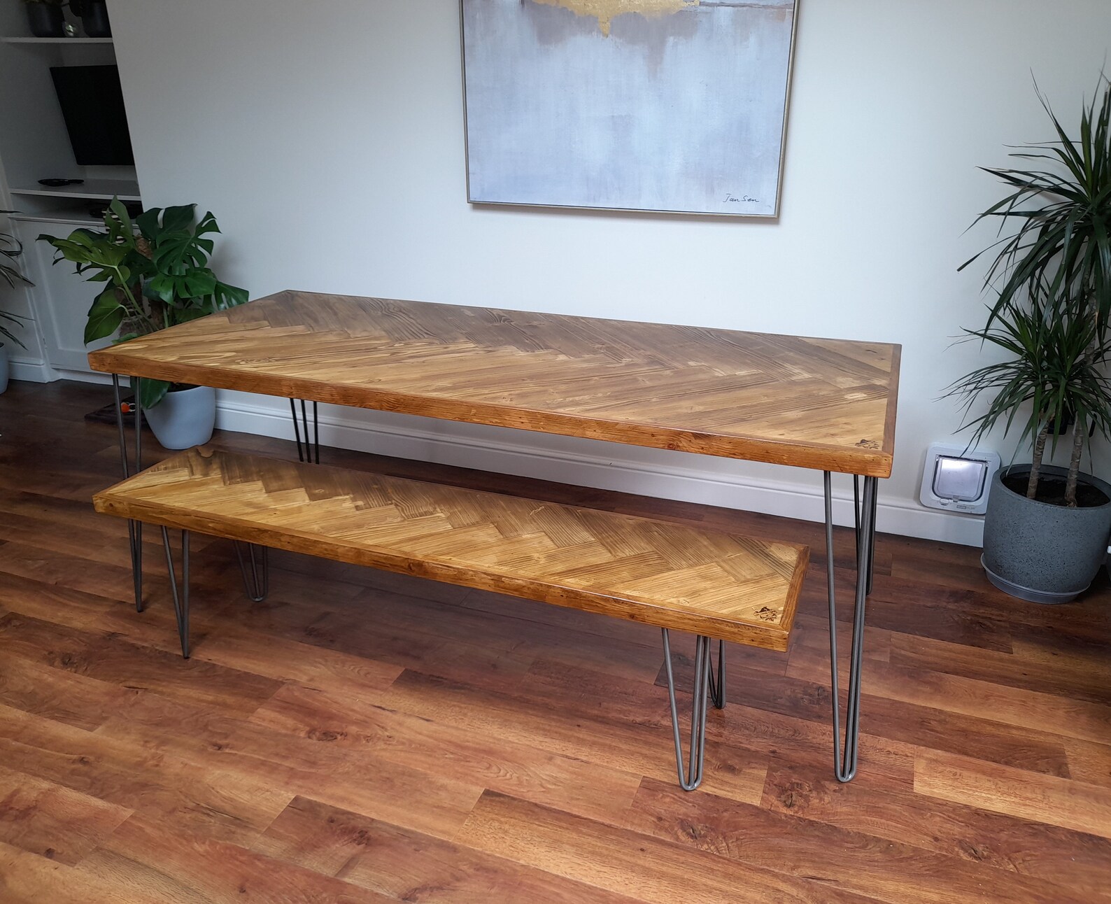 Rustic-herringbone Joinery Industrial Style: Dining Table - Etsy UK