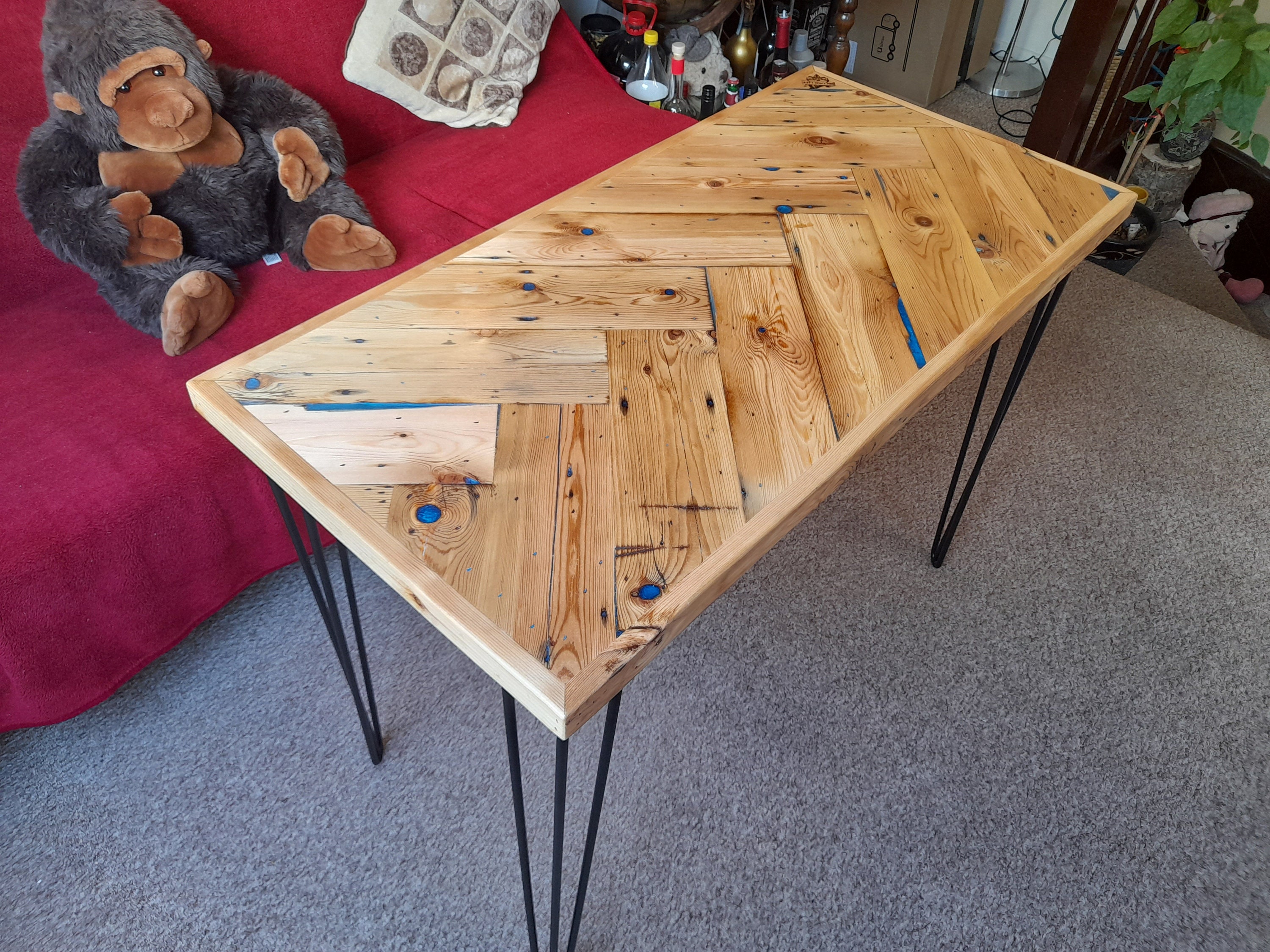 Unique Model-herringbone Joinery Industrial Style Epoxy - Etsy