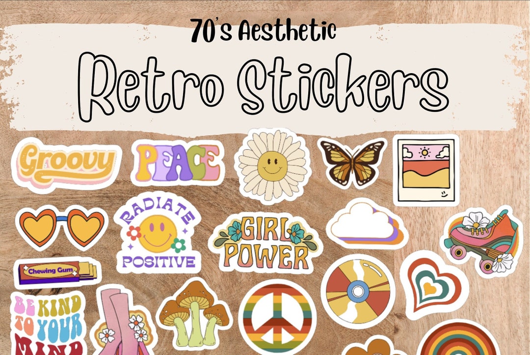 Retro Stickers, 70's Style Stickers, High-quality Waterproof Vinyl ...