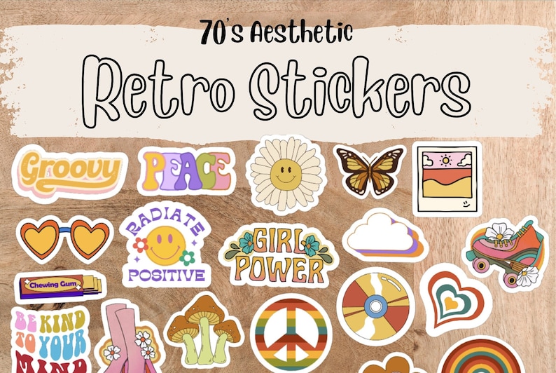 Retro Stickers 70's Style Stickers High-quality - Etsy