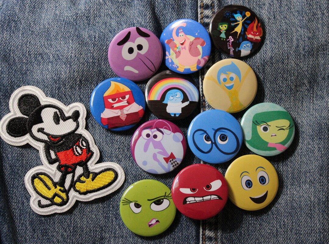 Disney Pixar's Inside Out Button Pins, Disney Buttons, Disney Gift ...