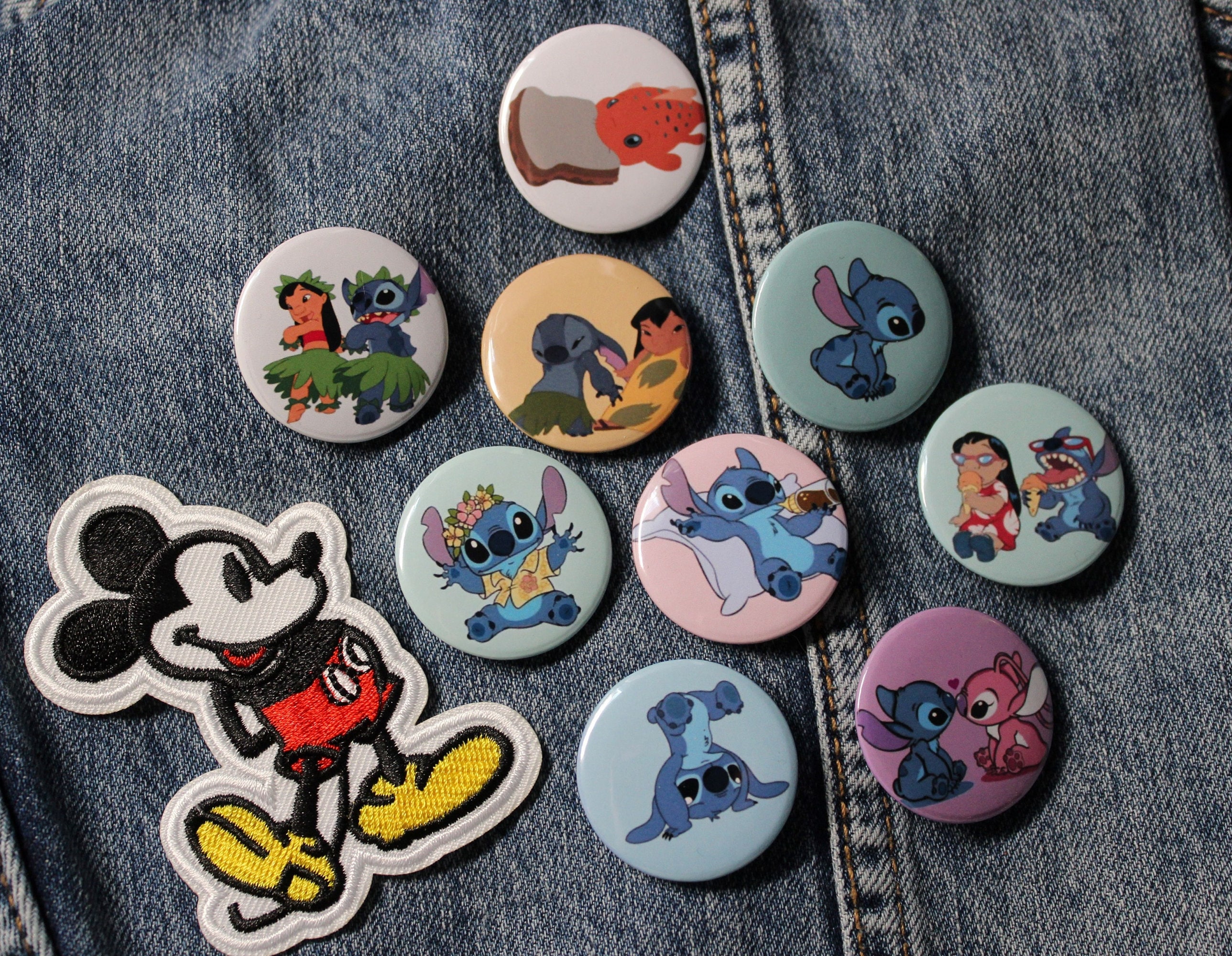 Disney's Lilo & Stitch Button Pins, Disney Buttons, Disney Gift, Disney ...