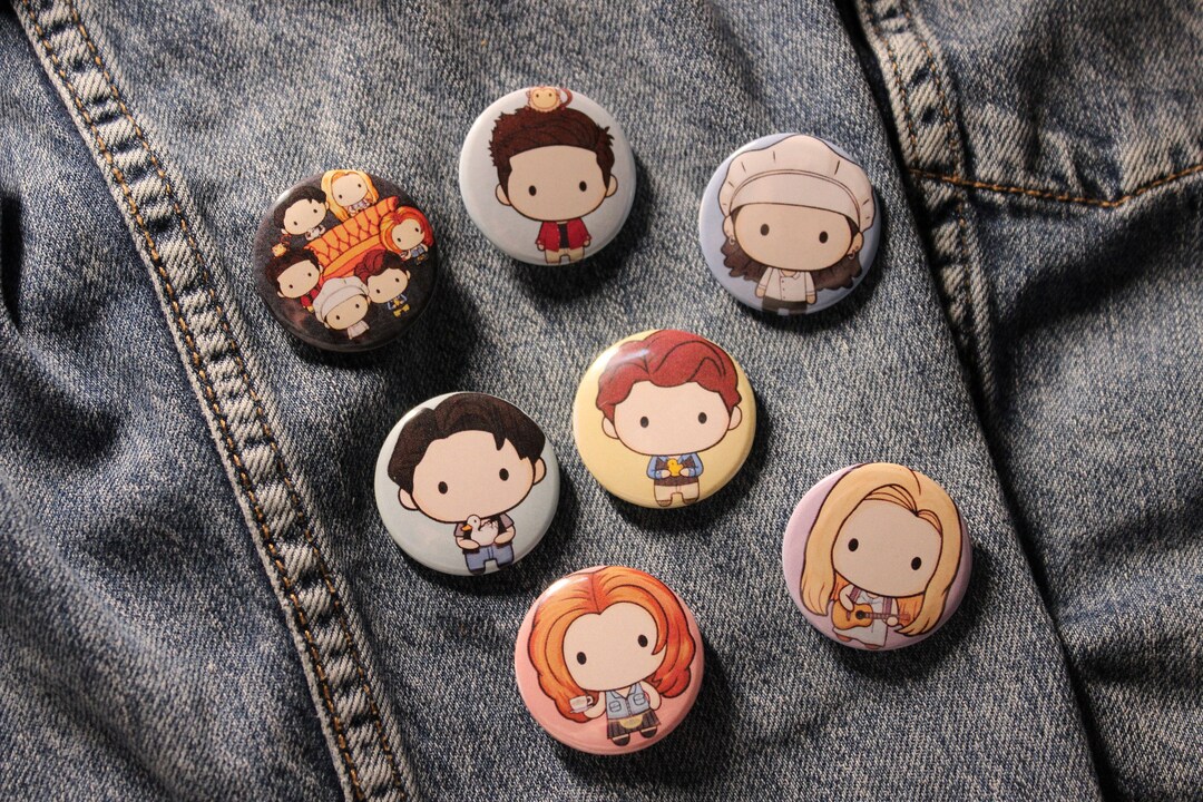 Cute Friends Button Pins, Friends Characters TV Show, Friends Gift ...