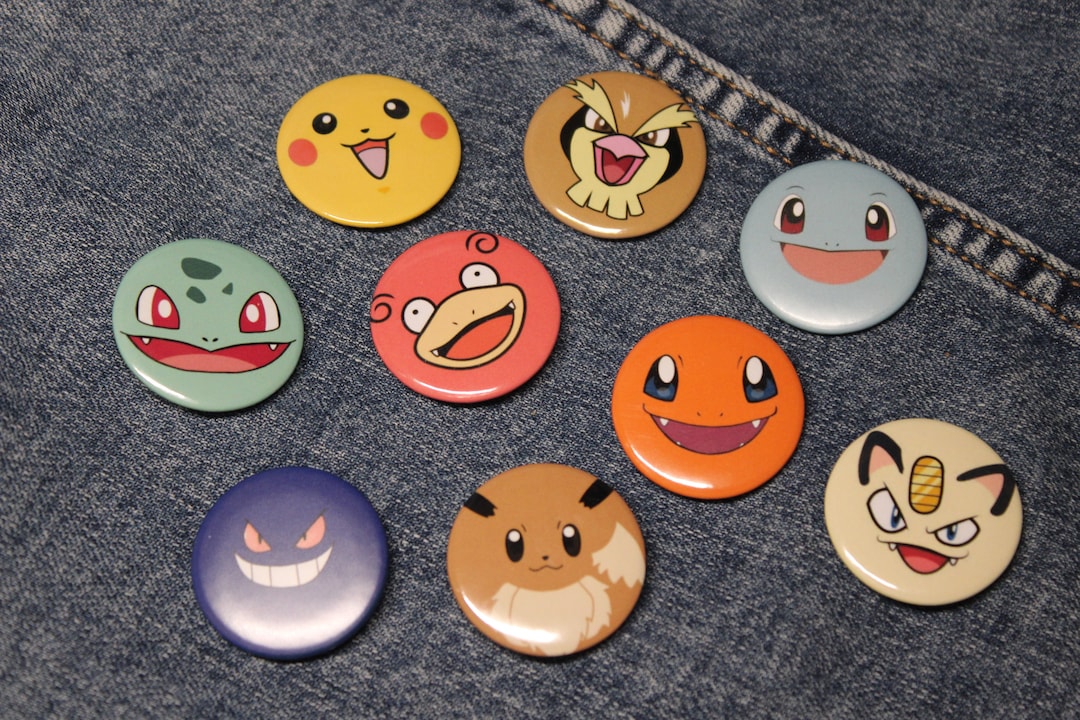 Cute Pokemon Button Pins, Pokemon Themed Birthday Party, Pokemon Party Favors, Pokemon Gifts ...