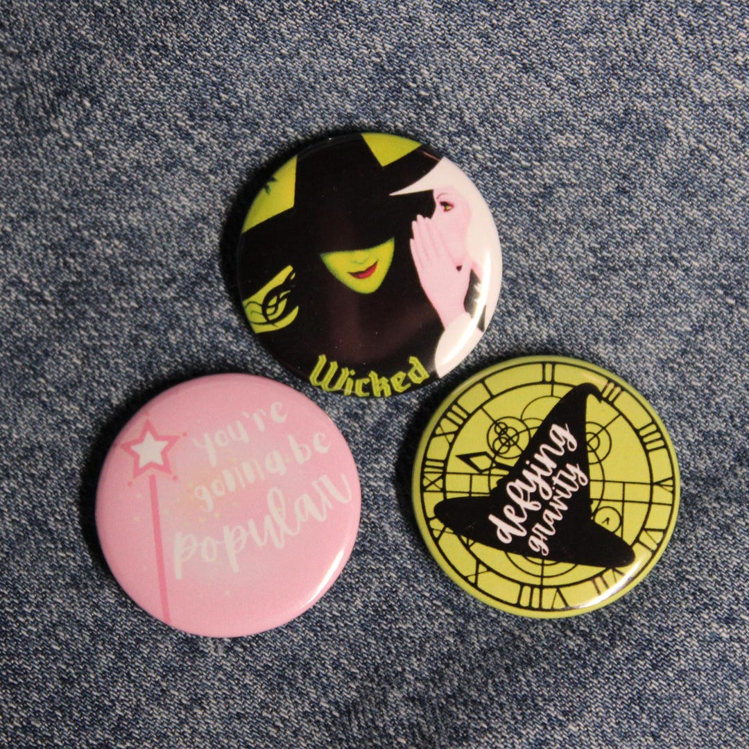 Wicked Button Pins, Wicked Broadway, Elphaba Pin, Broadway Pin ...