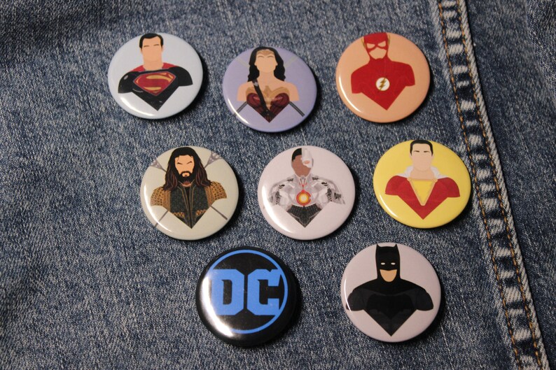 Marvel Avengers Button Pins, DC Superhero Button Pins, Superhero ...