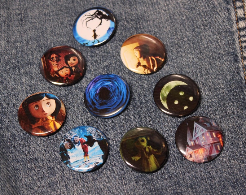 Coraline Button Pins, Coraline Themed Birthday Party, Coraline Party ...