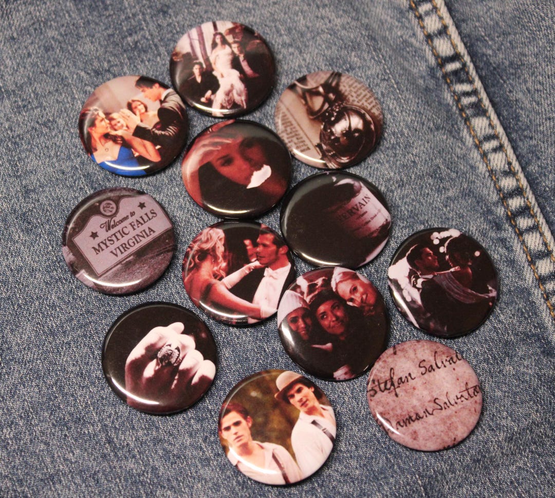 The Vampire Diaries Button Pins, TVD Pins, the Vampire Diaries, the ...