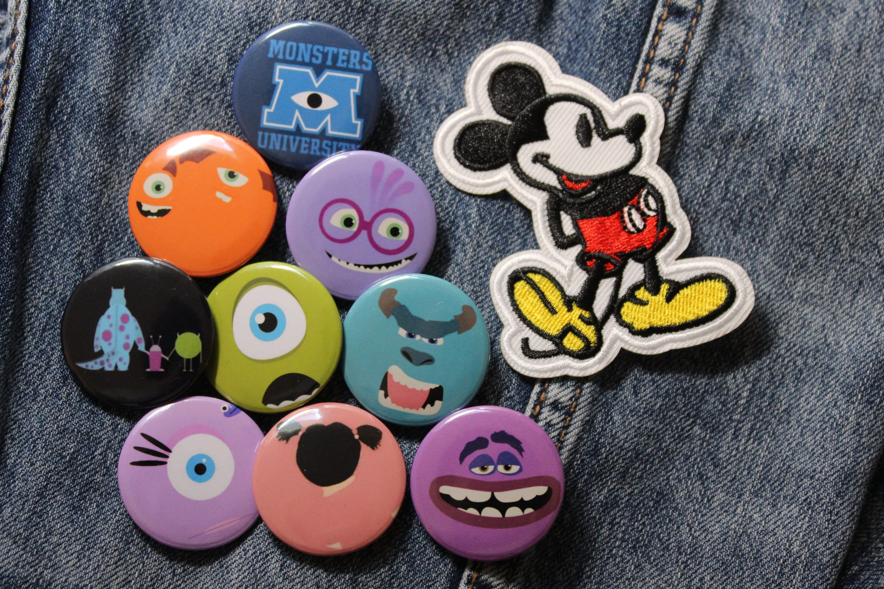 Disney Pixar's Monsters Inc Button Pins, Monsters University Button ...