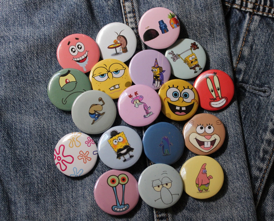 Spongebob Squarepants Button Pins Spongebob Buttons Gifts - Etsy