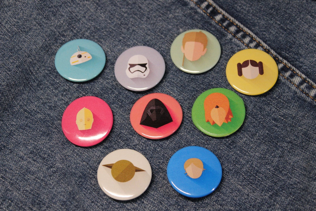 Star Wars Button Pins, Star Wars Birthday Party, Star Wars Party Favors ...